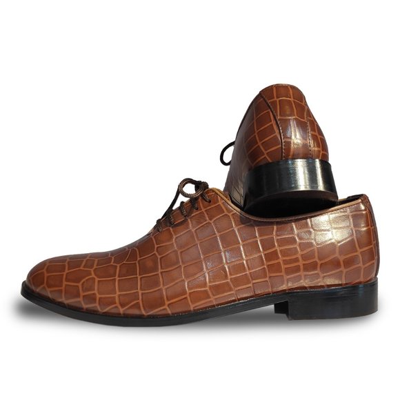 Bashwood | Shoes | Bashwood Handmade Croc Pattern Style Leather Oxford ...